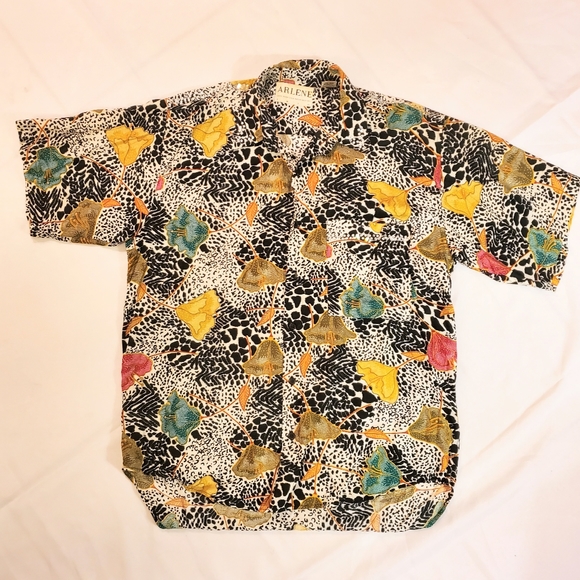 Unique Vintage | Tops | Vintage Arlene Animal Print Leaves Rhinestone ...